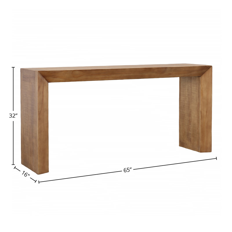 Dovetail Furniture Sonya 65" Wide Solid Reclaimed Pine Console Table, Natural | Perigold